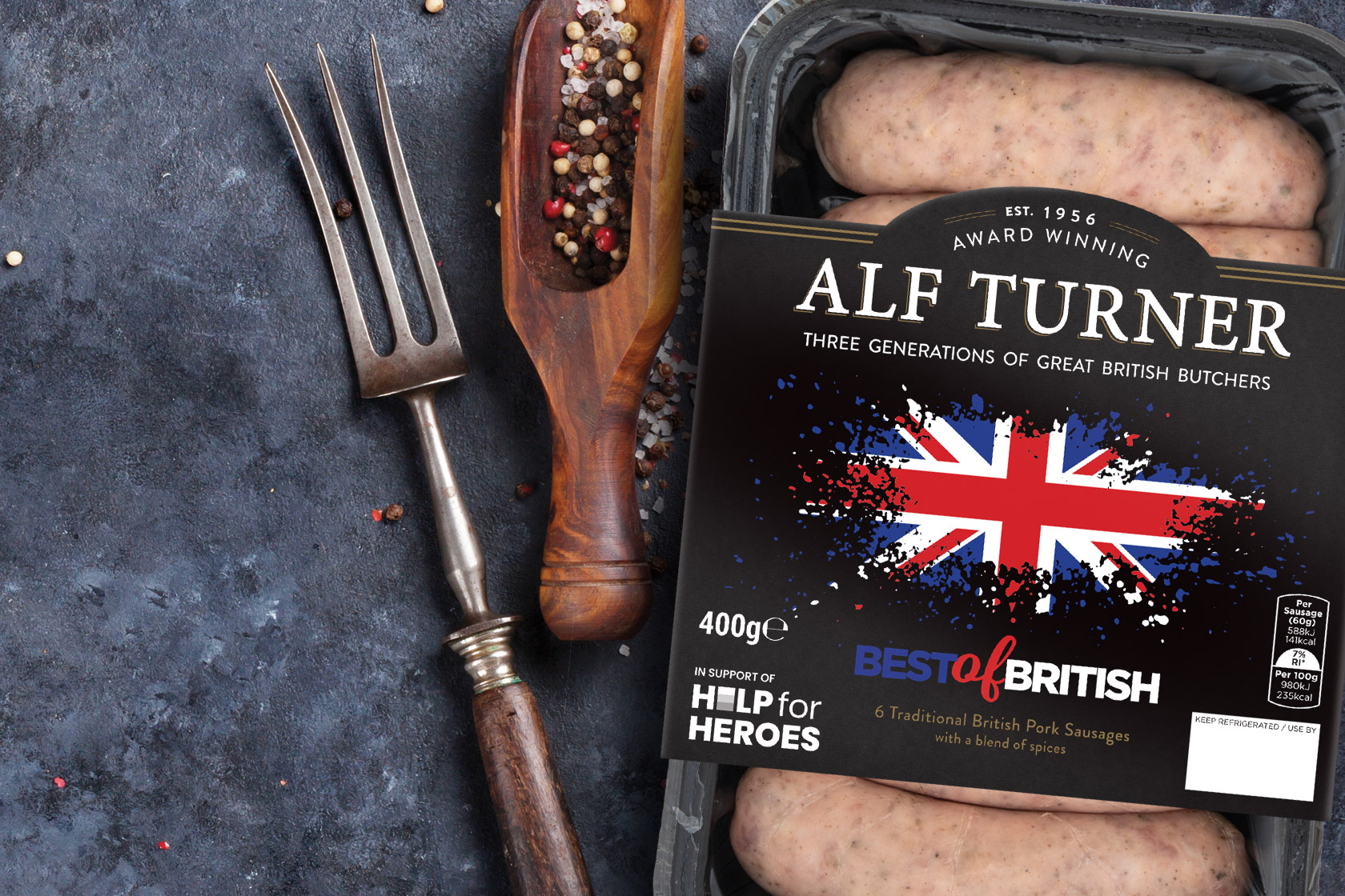 Packaging Design for Alf Turner Best of British Sausages - Goulding ...
